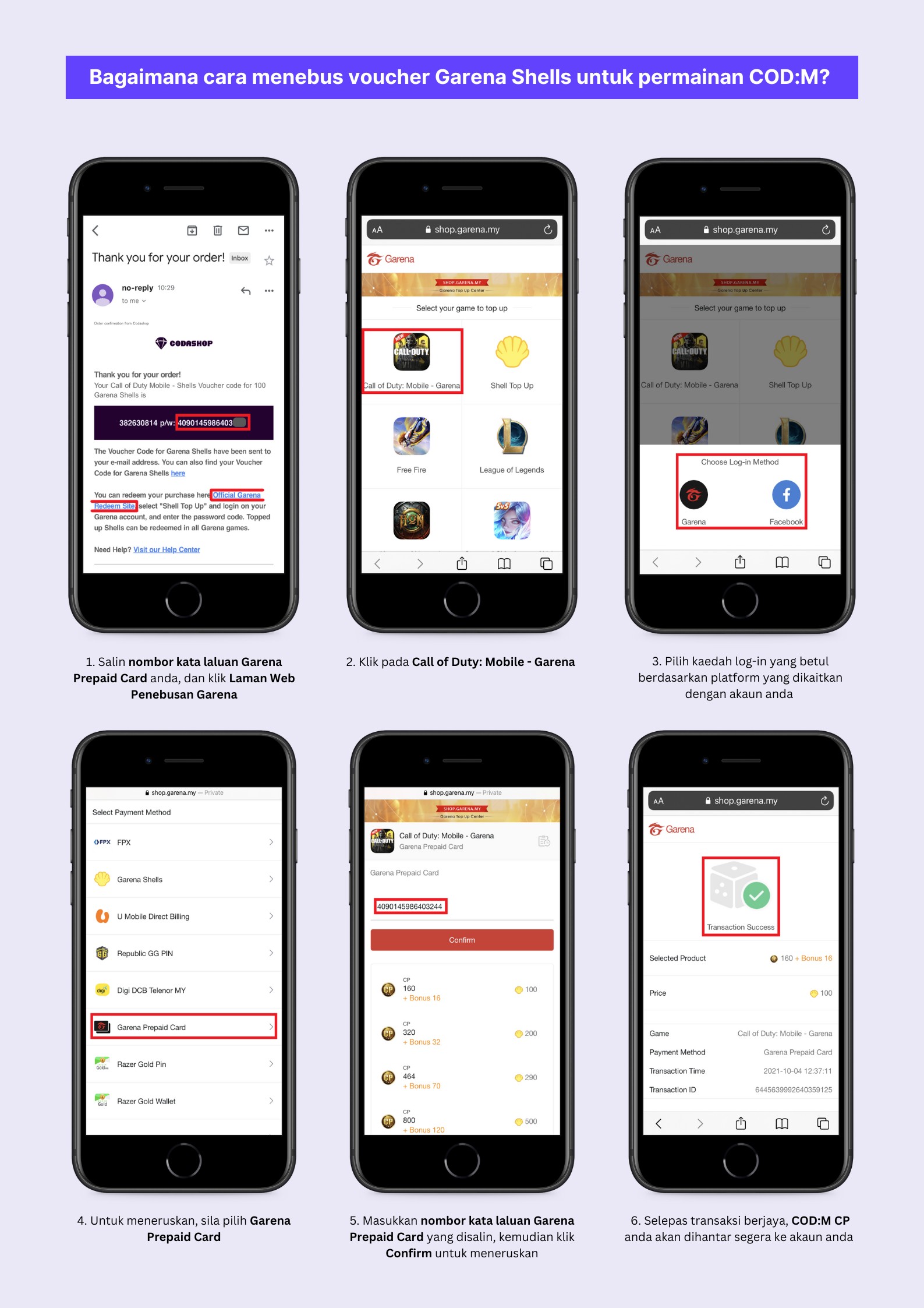 Bagaimanakah cara menebus voucher Garena Shells untuk Permainan COD:M ...