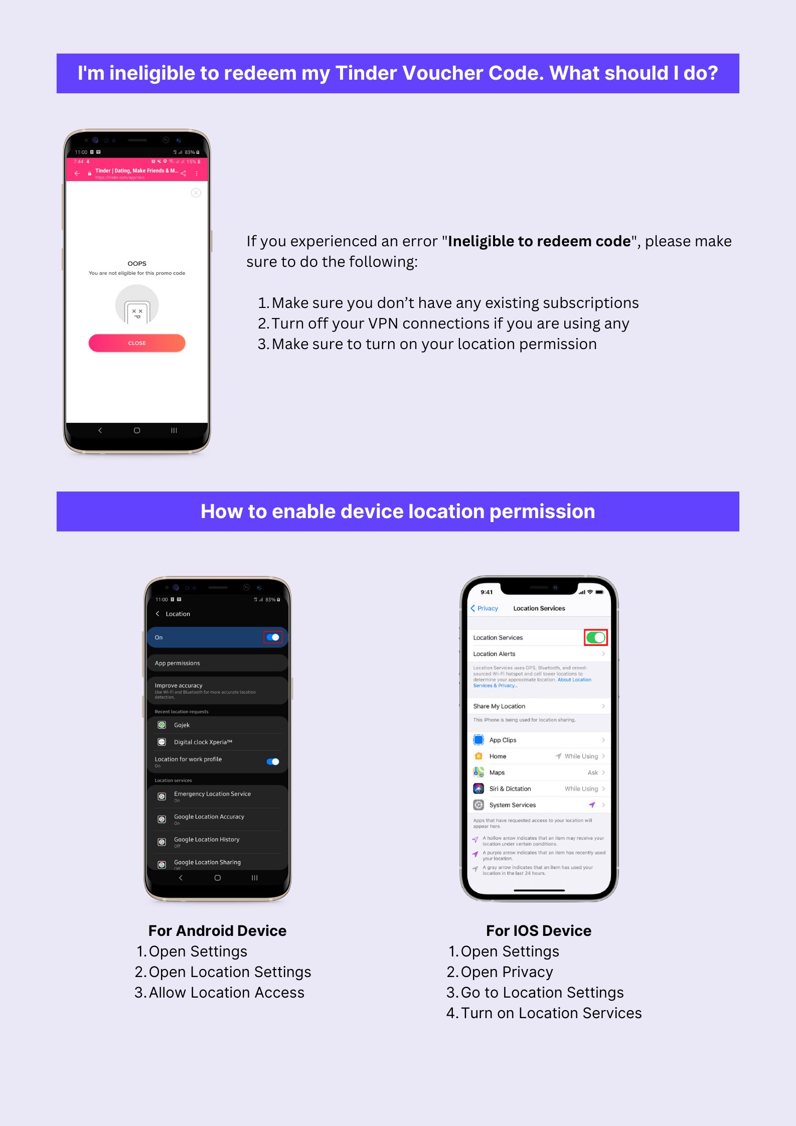 I'm Ineligible To Redeem My Tinder Voucher Code. What should I do ...