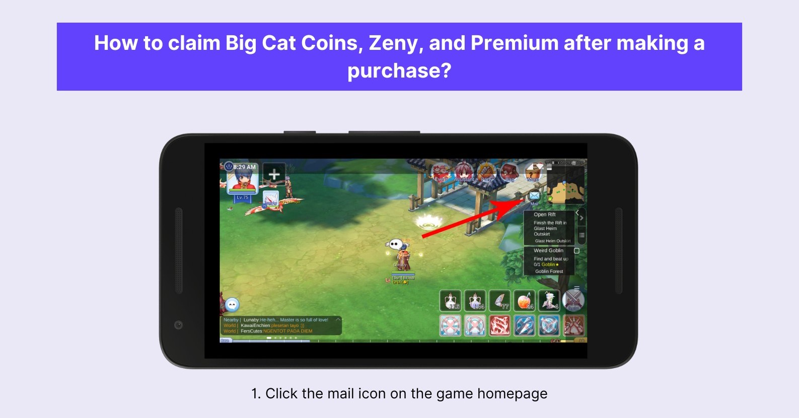 How to claim Big Cat Coins, Zeny, and Premium after making a purchase ...