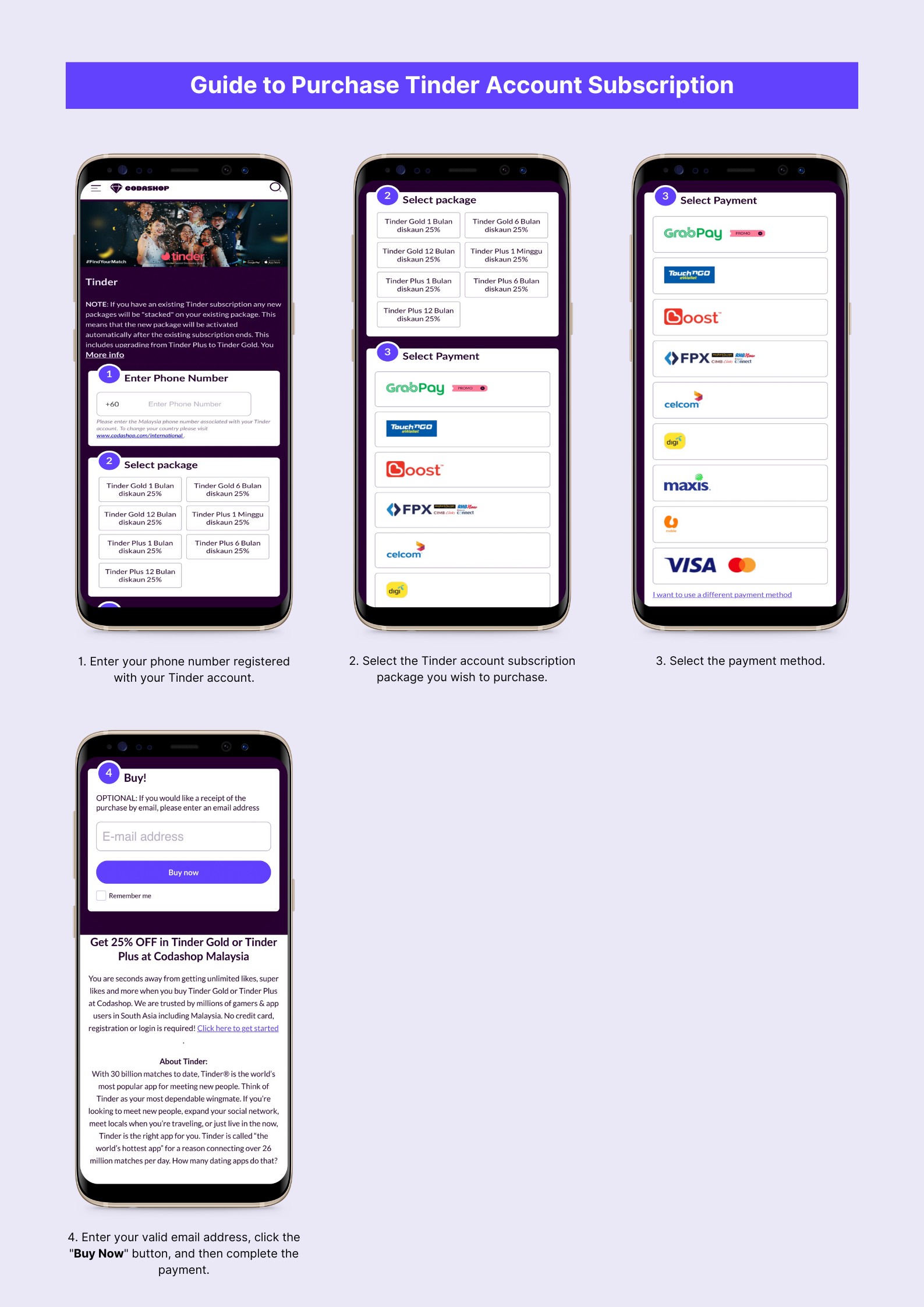 Guide to Purchase Tinder Account Subscription – Codashop Malaysia