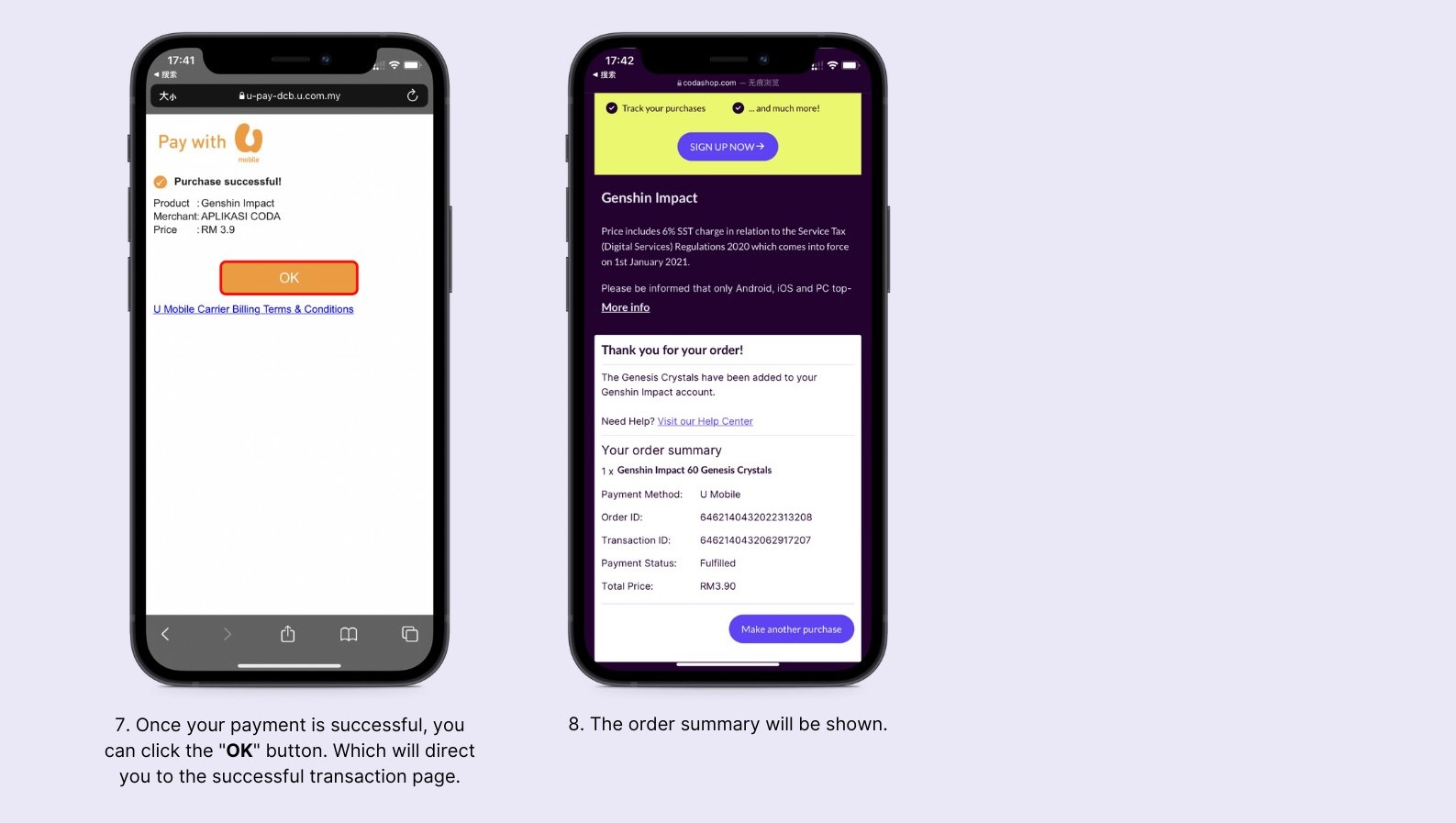 How To Make A Payment With U Mobile – Codashop Malaysia