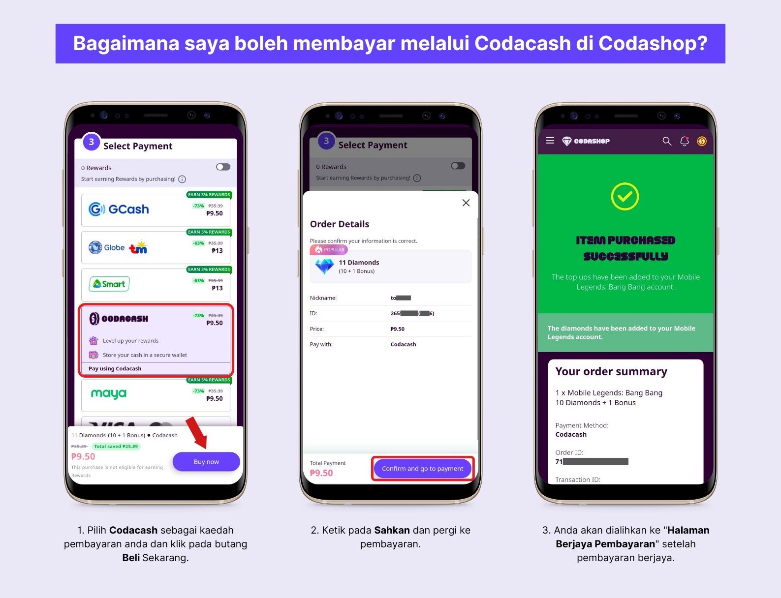 Bagaimana saya boleh membayar melalui Codacash di Codashop? – Codashop ...