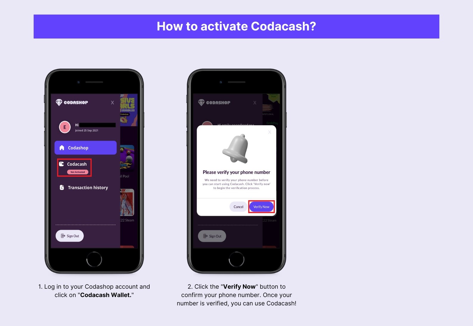 How to activate Codacash? – Codashop Malaysia