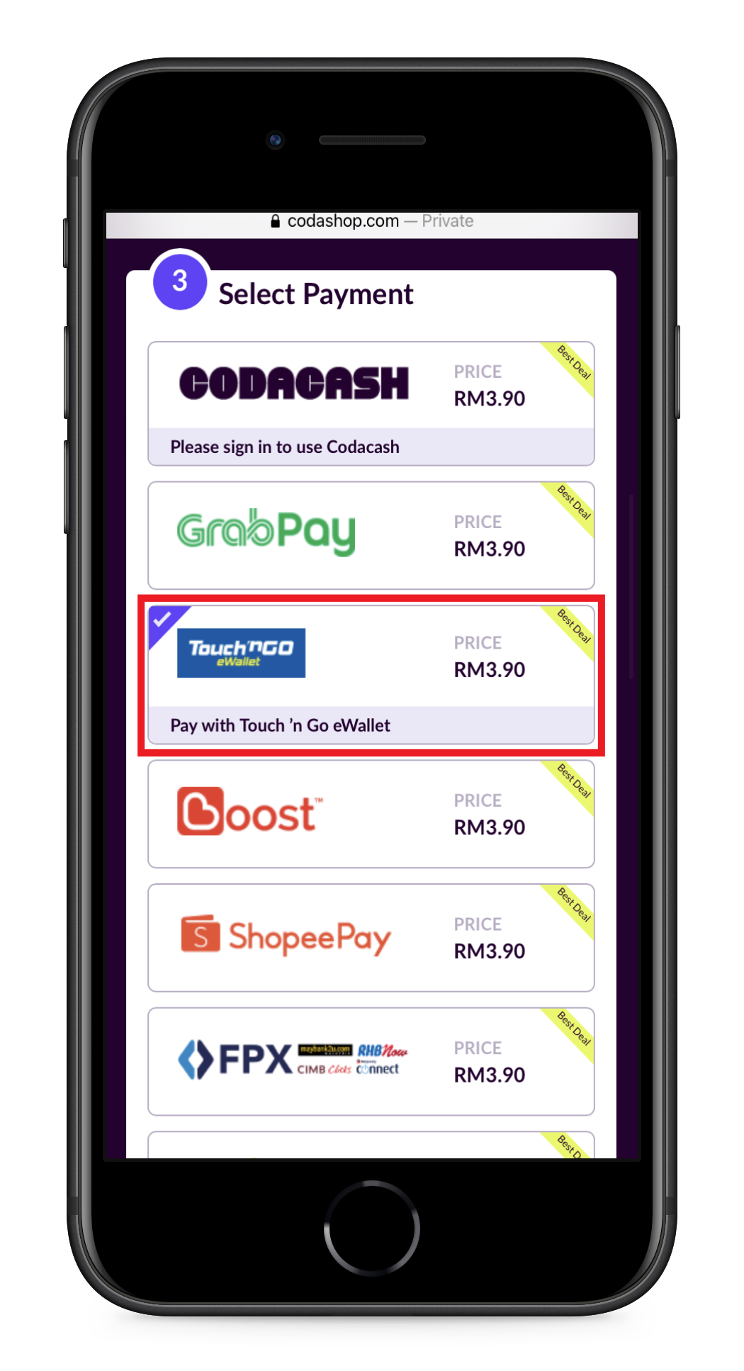 Cara Membuat Bayaran Dengan Touch 'n Go e-Wallet – Codashop Malaysia