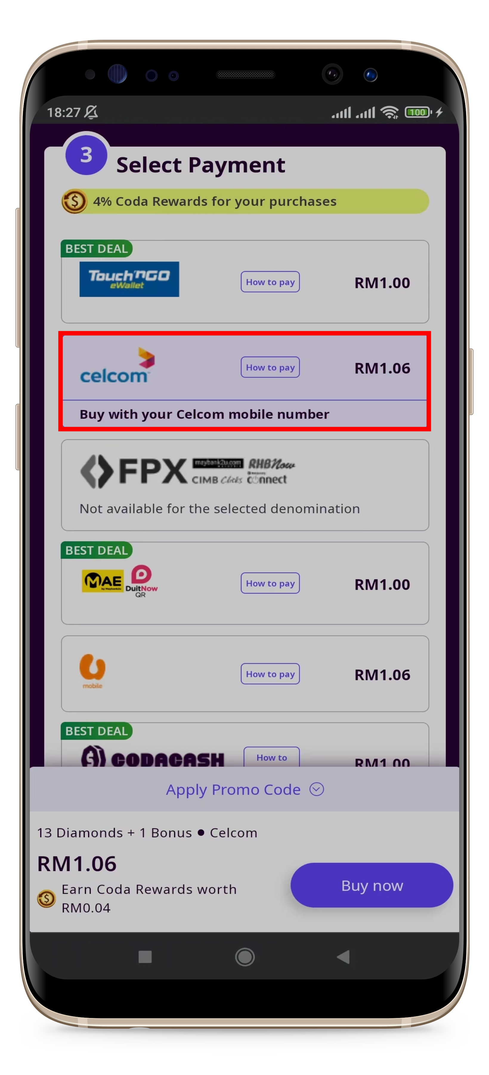 How to Make a Payment With Celcom – Codashop Malaysia